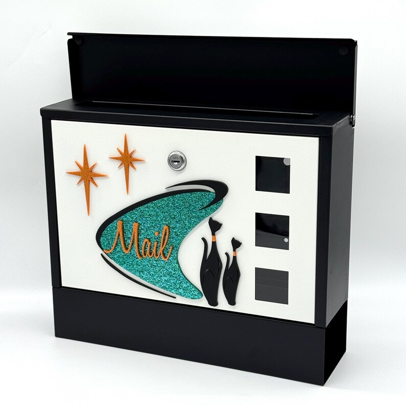 Mid-century Modern "hip Cat" Locking Mailbox: Atomic Cats & Boomerang ...