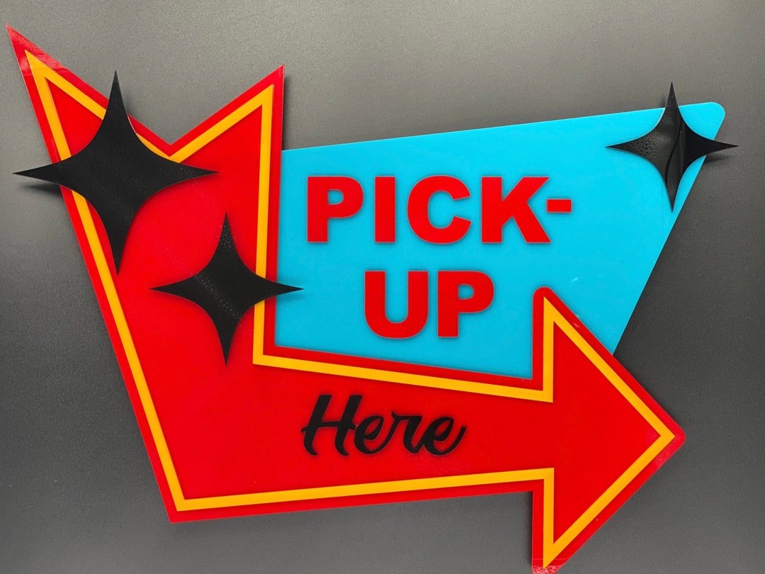 Mid Century Modern "pick-up Here" Sign | Retro Restaurant | Diner | Bar ...