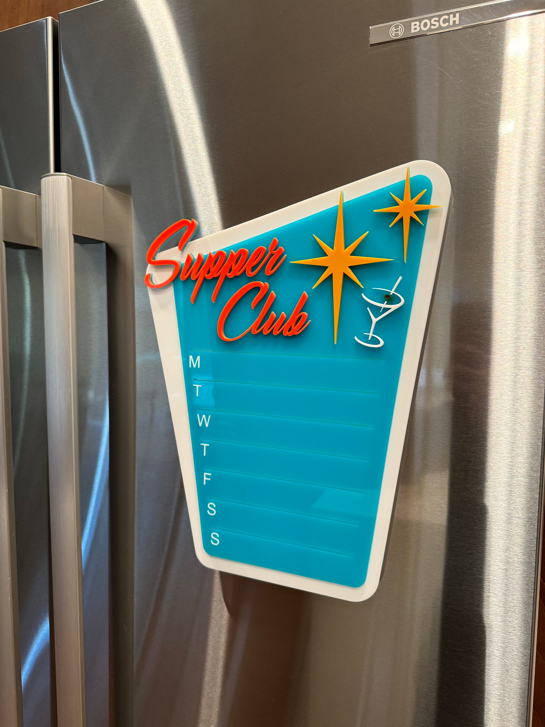 Mid Century Modern Fridge Menu | "supper Club" Design | Handcrafted ...