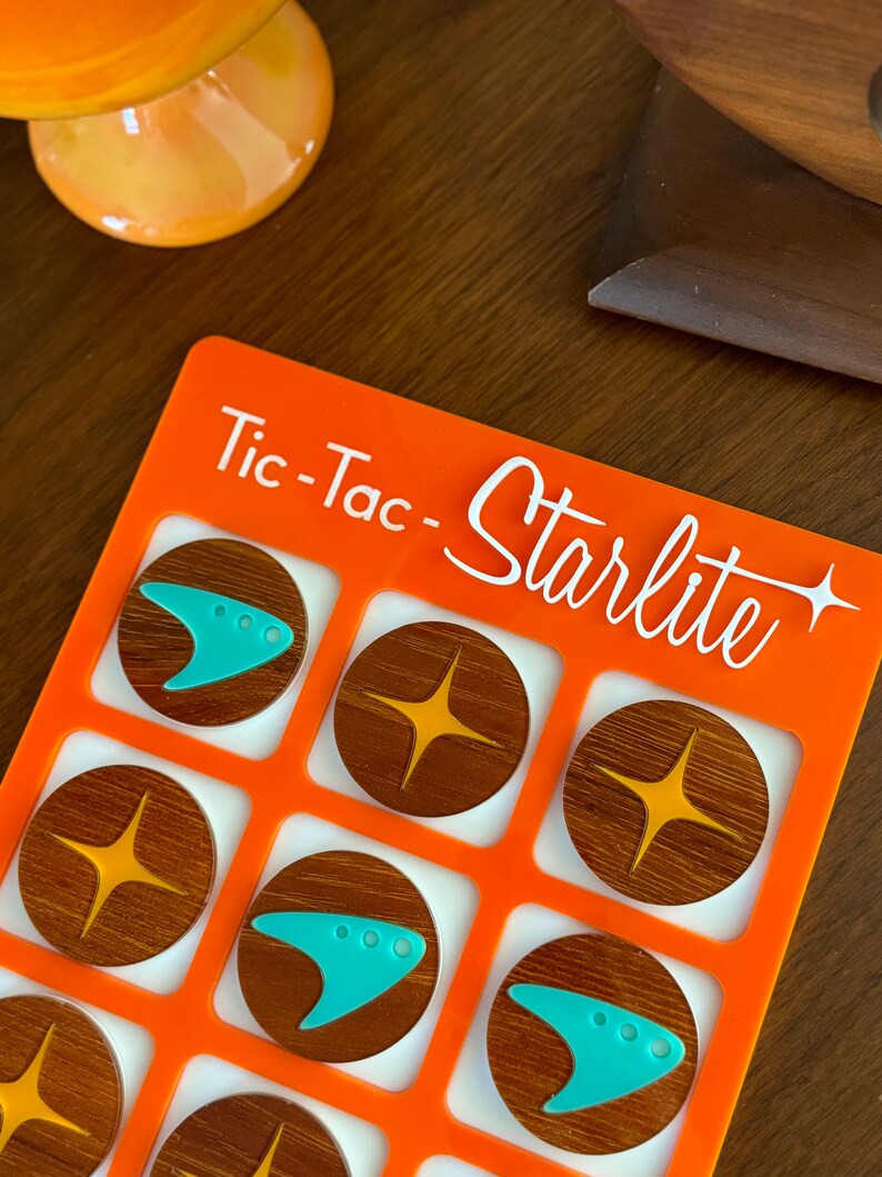 Mid Century Modern Tic-tac-toe Game | "starlite" Edition | Handcrafted ...