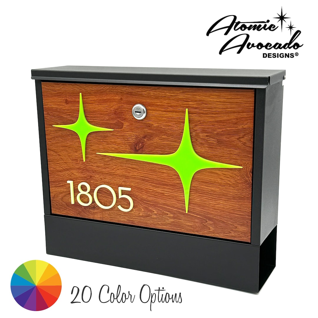 Mid Century Modern "starlite Ii" Mailbox | Retro Modern Mailbox | "wood ...