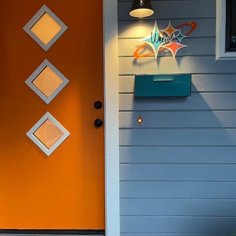 Mid Century Modern "cosmic Star" Welcome Sign: Retro Home Decor - Etsy