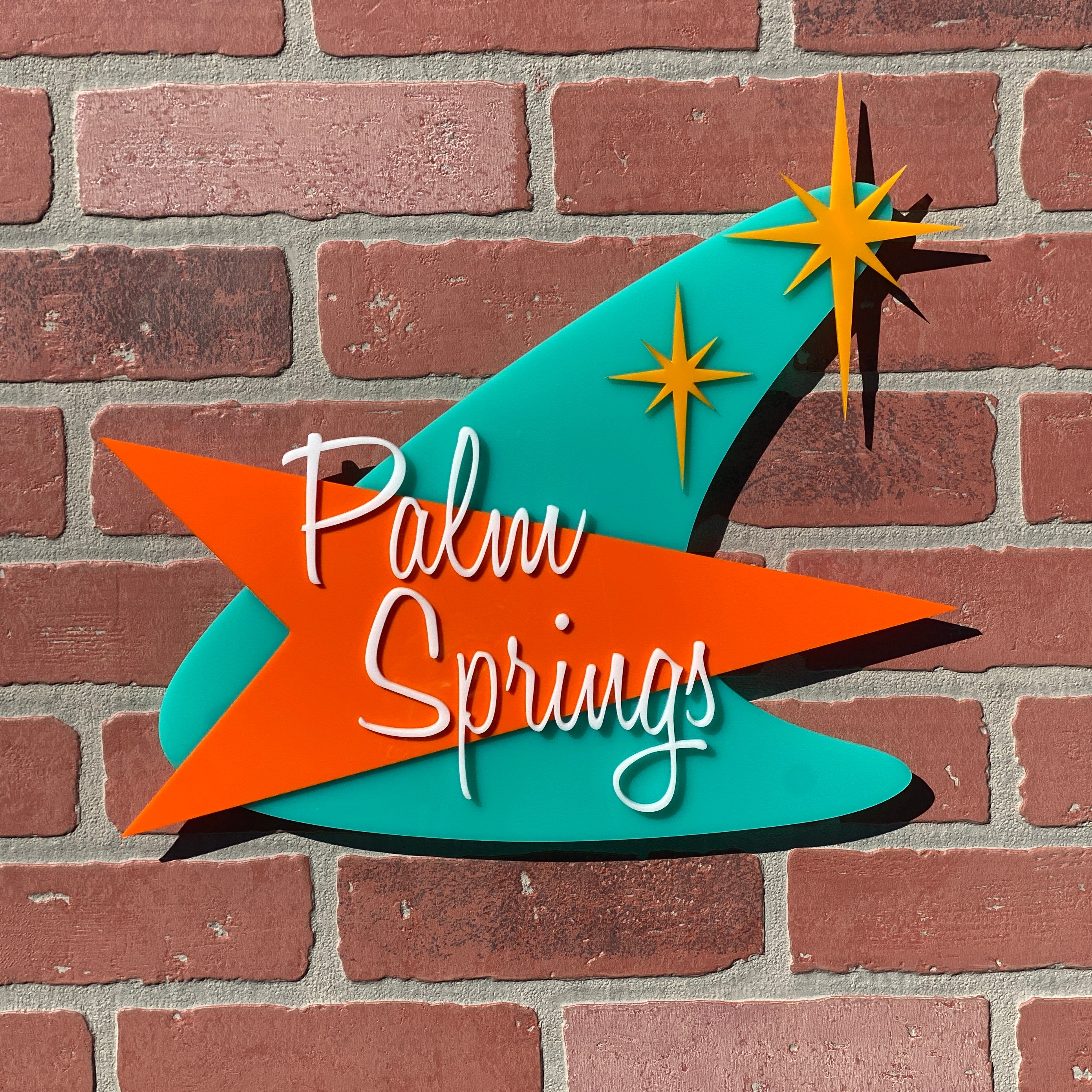Mid Century Modern "atomic Boomerang" Sign : Retro Palm Springs Decor ...