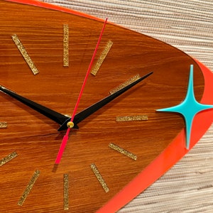 Large Mid Century Modern atomic Boomerang Wall Clock 20w X 13.5h Retro ...