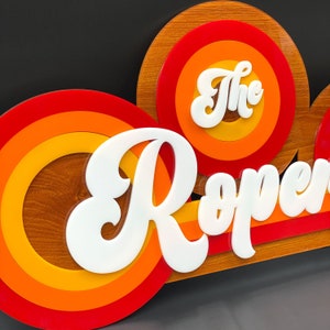 Retro 70s Supergraphics Family Name Sign: Retro Seventies Stripes - Etsy