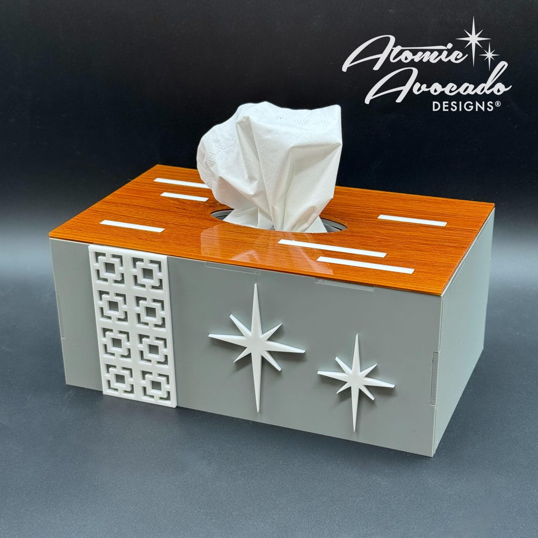 Mid Century Modern Breeze Block Tissue Box Cover | Retro Bathroom Decor ...