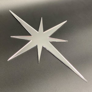 Mid Century Modern MIRROR Atomic Starburst (individual) | Silver or ...