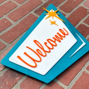 3D Mid Century Modern starlite Welcome Sign Address Sign House Numbers ...