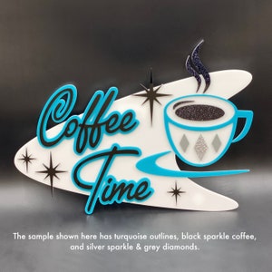 3D Mid Century Modern "coffee Time" Sign | Retro Wall Art | Coffee Bar ...