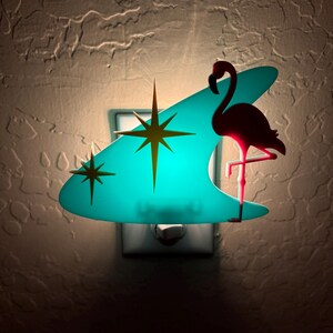 Mid Century Modern "atomic Flamingo" Night Light: Retro Boomerang - Etsy