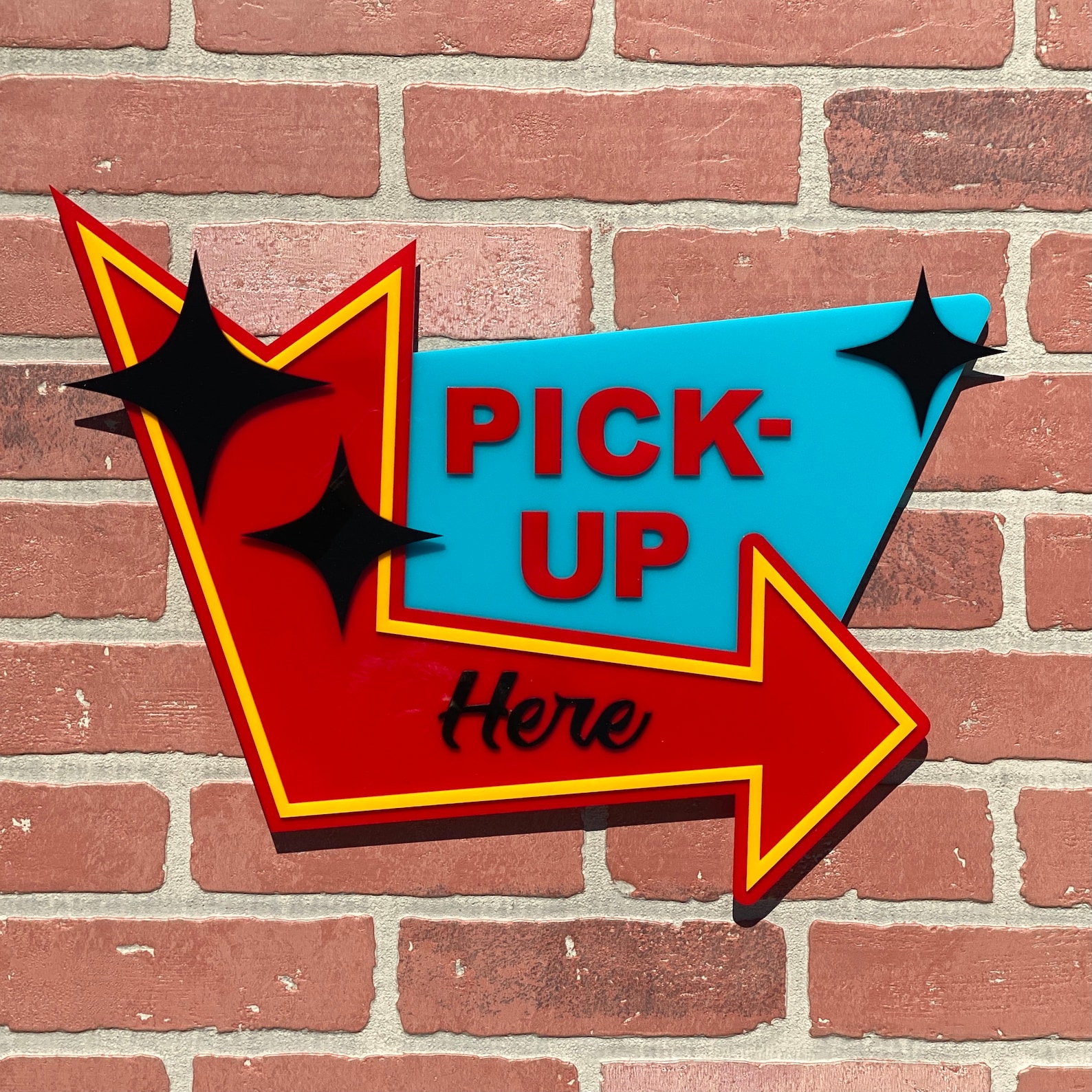 Mid Century Modern "pick-up Here" Sign | Retro Restaurant | Diner | Bar ...