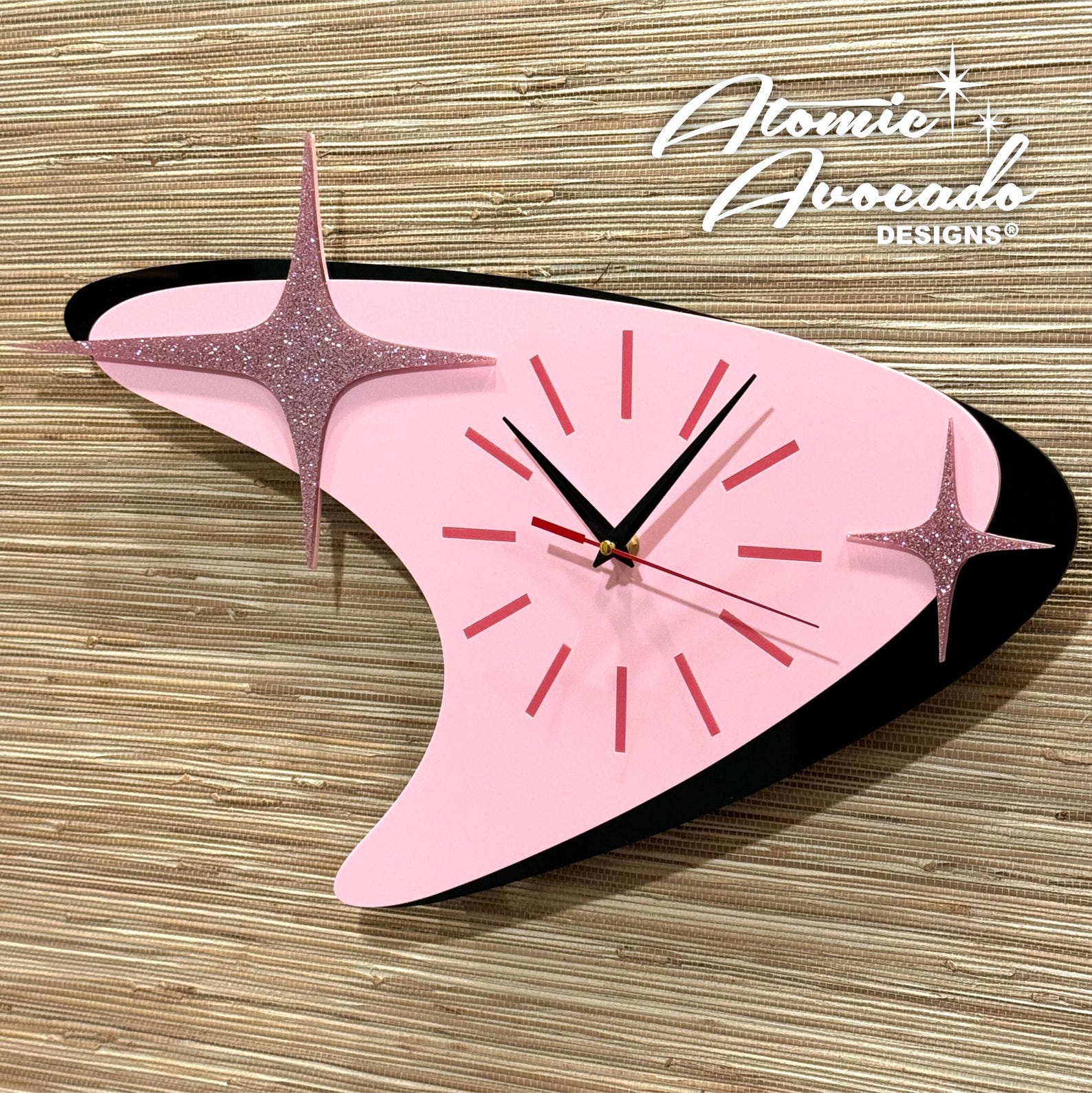 Retro Mid Century Modern “atomic Boomerang" Wall Clock | Custom With ...