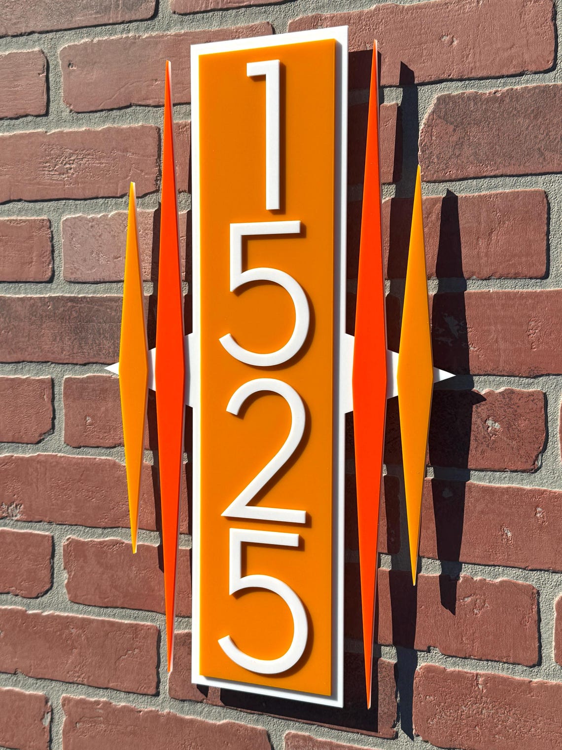 Mid Century Modern "frequency" Address Sign: Retro Diamonds | Modern ...