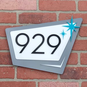 Mid Century Modern "starlite" Address Sign: Retro House Numbers - Etsy