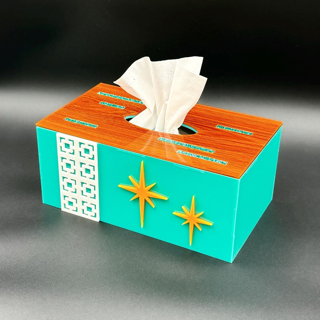 Mid Century Modern Breeze Block Tissue Box Cover | Retro Bathroom Decor ...