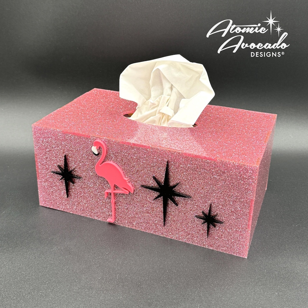 Sparkling Mid Century Modern Tissue Box Cover | "atomic Flamingo ...