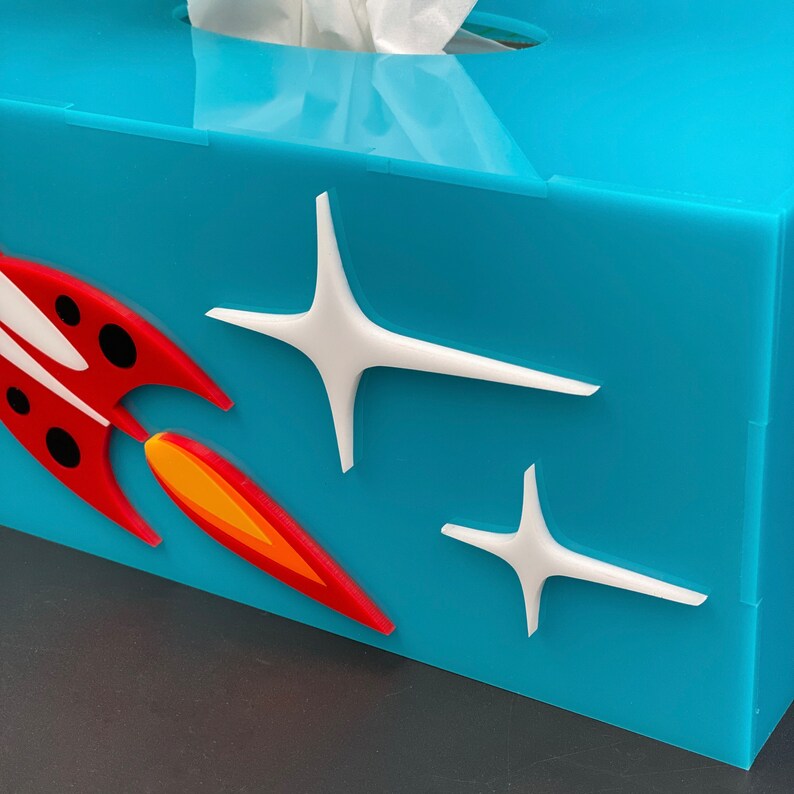 Mid Century Modern Tissue Box Cover space Race - Etsy