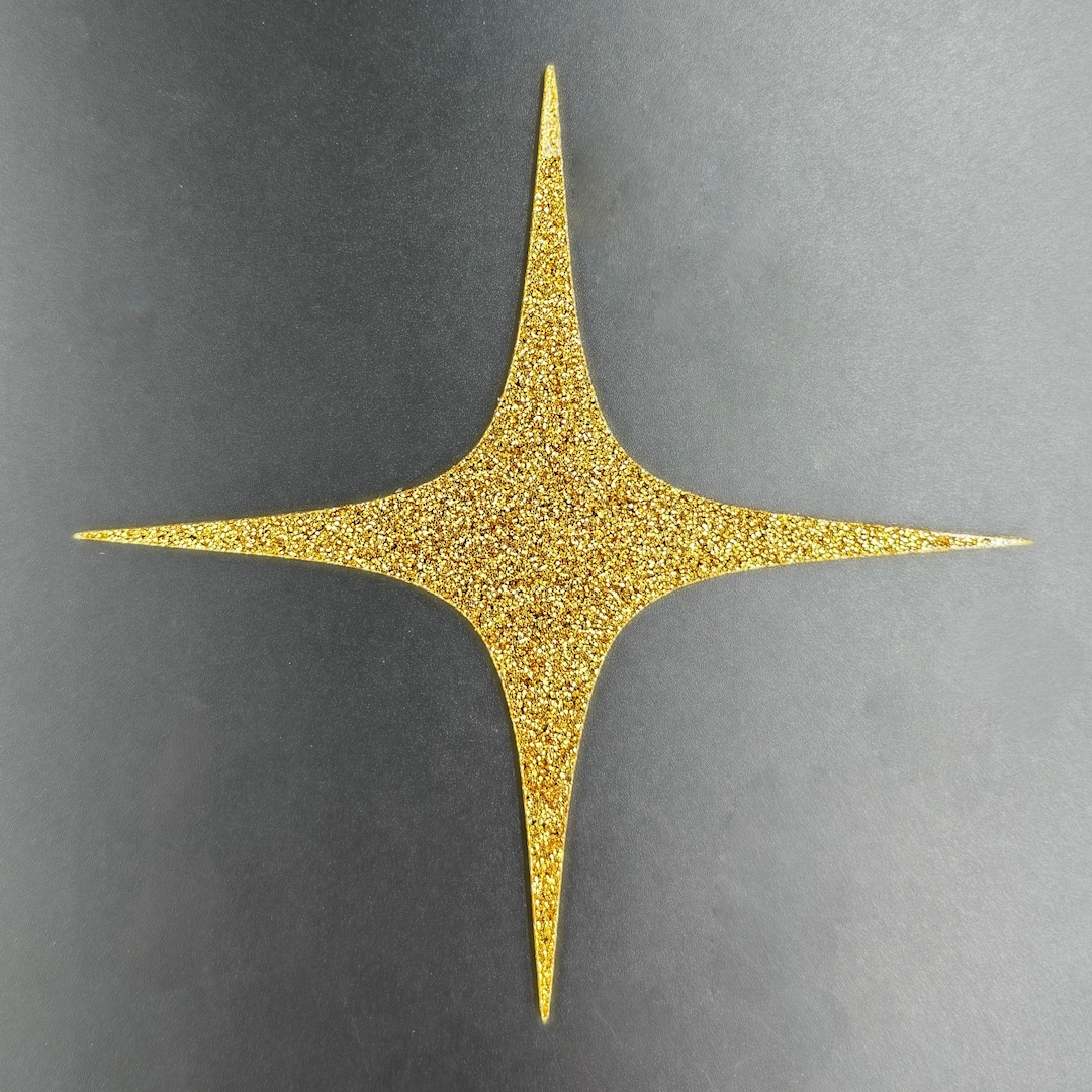 Mid Century Modern SPARKLE 4-point Atomic Star (individual) | 1/8" (3mm ...