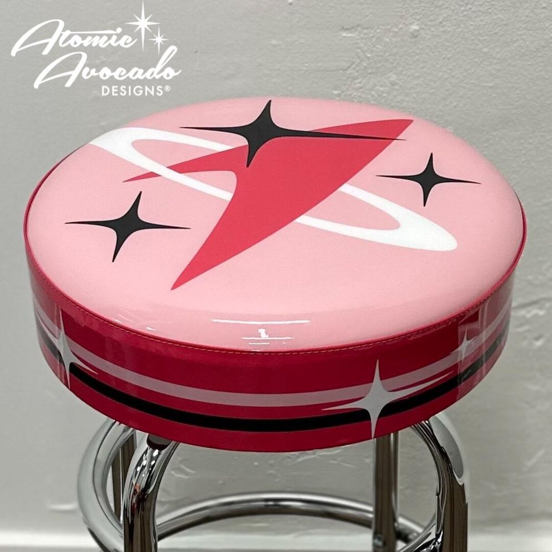 Mid Century Modern "atomic Bar Stool" | Space Age Retro Barstool ...