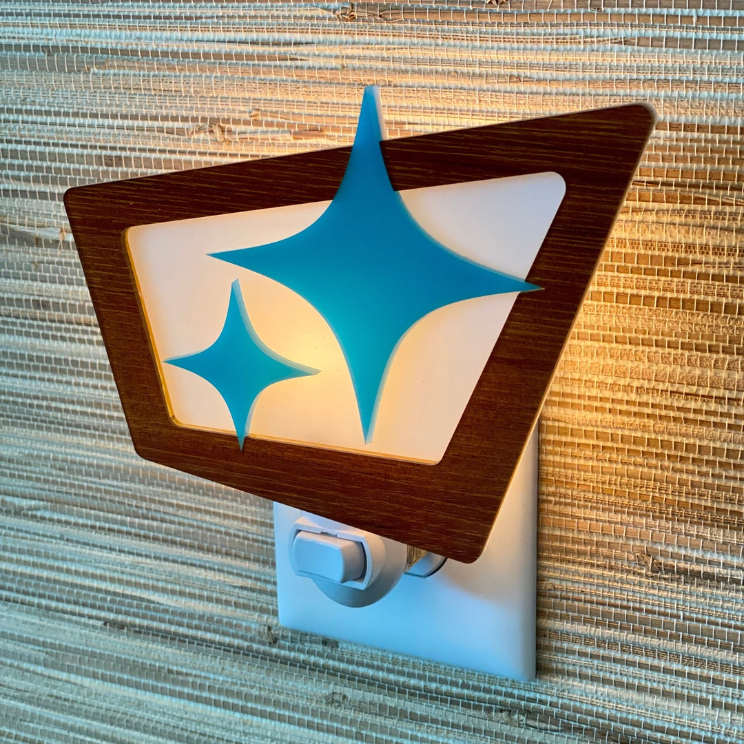 Mid Century Modern Night Light | Space Age Decor | MCM Star | Retro ...