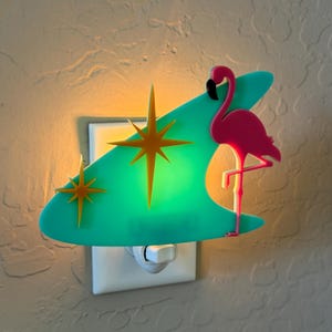 Mid Century Modern "atomic Flamingo" Night Light: Retro Boomerang - Etsy
