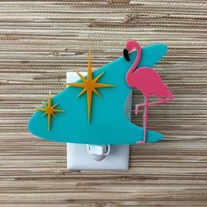 Mid Century Modern "atomic Flamingo" Night Light: Retro Boomerang - Etsy
