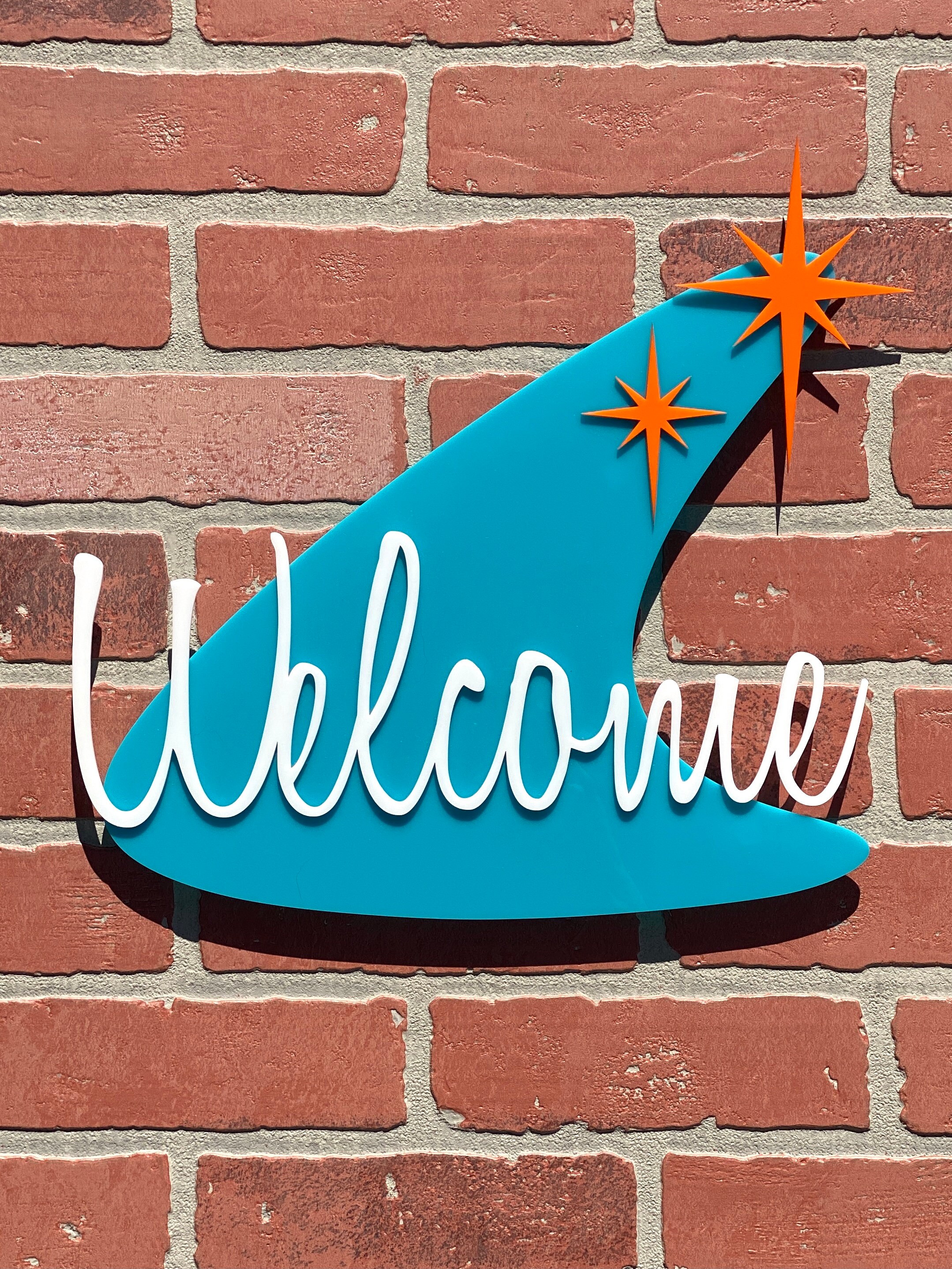 3D Mid Century Modern Atomic Boomerang Welcome Sign - Etsy UK