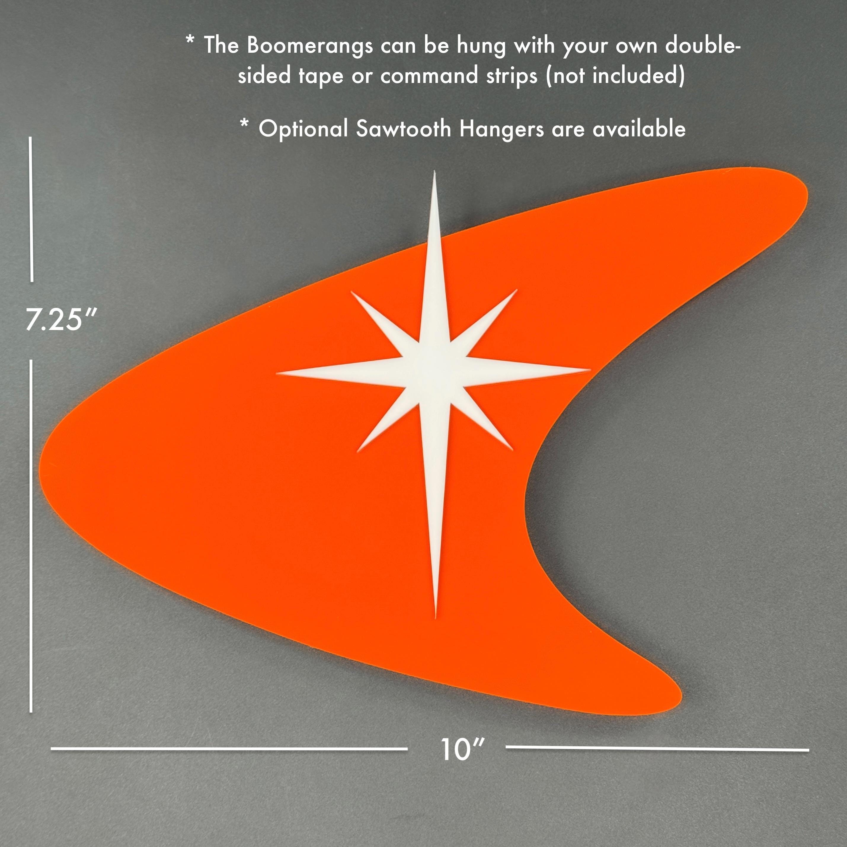 Set of 3 Mid Century Modern Boomerangs: Decorative Retro Atomic Wall ...