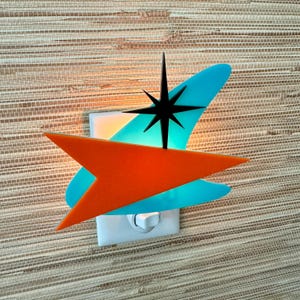 Mid Century Modern Night Light | "atomic Boomerang" Design | Retro ...