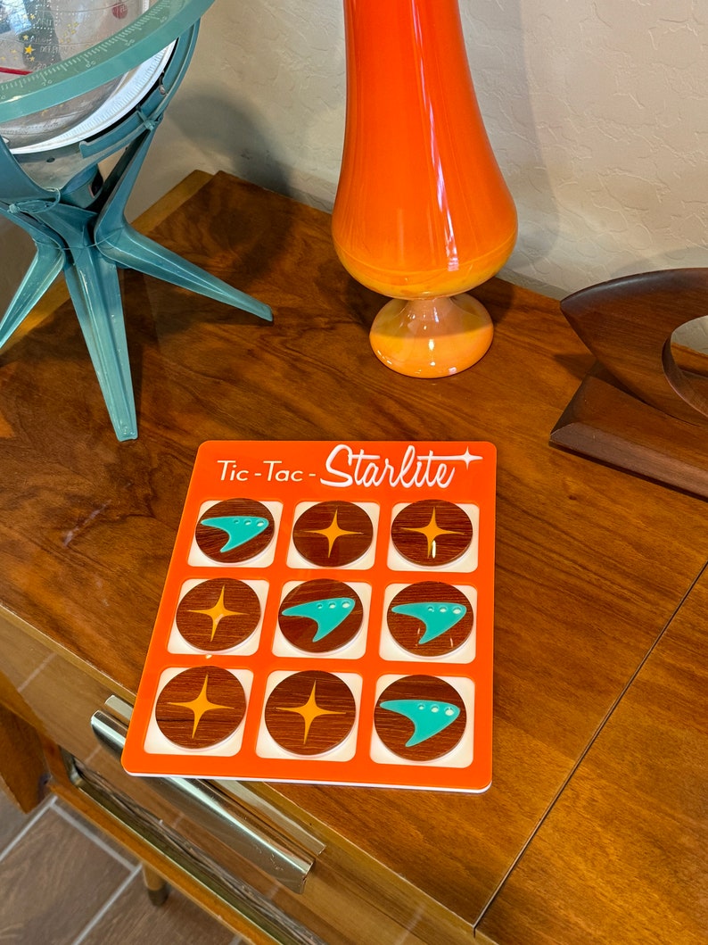 Mid Century Modern Tic-tac-toe Game | "starlite" Edition | Handcrafted ...