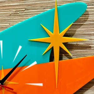Mid Century Modern atomic Time Wall Clock Atomic-age Decor Retro Space ...