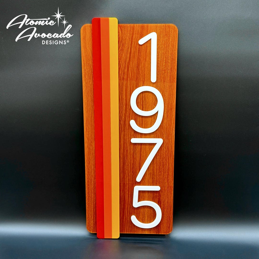 Retro 70s "supergraphics" Address Sign: Mid Century Modern House ...