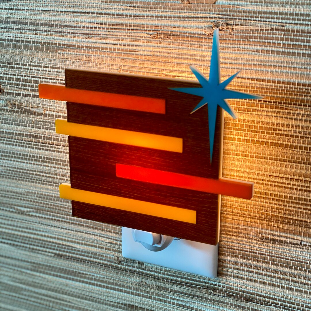 Mid Century Modern Night Light | "linear Ii" Design | Ambient Lighting ...