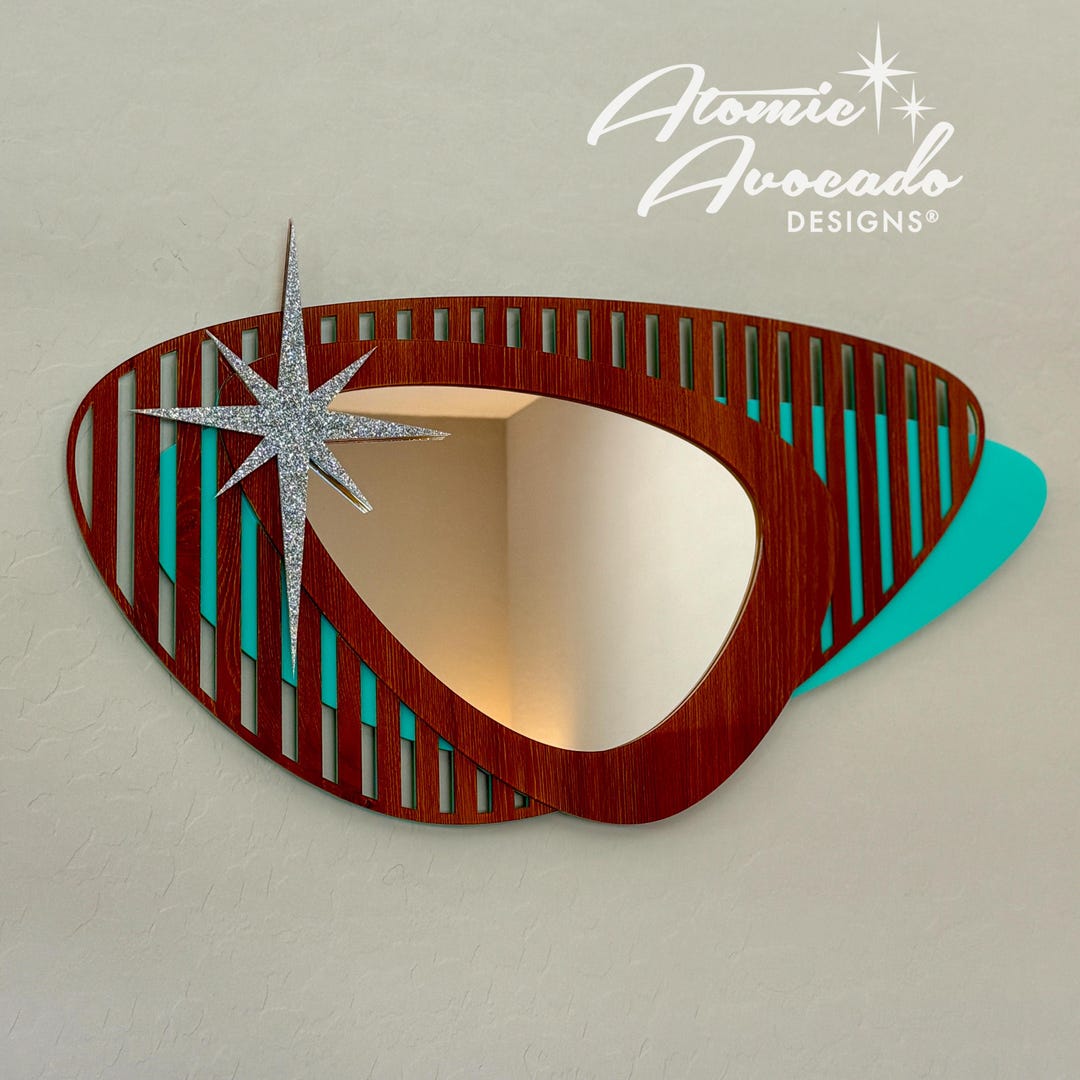 Mid Century Modern “strata" Wall Mirror | Slat Wall Style | Atomic ...