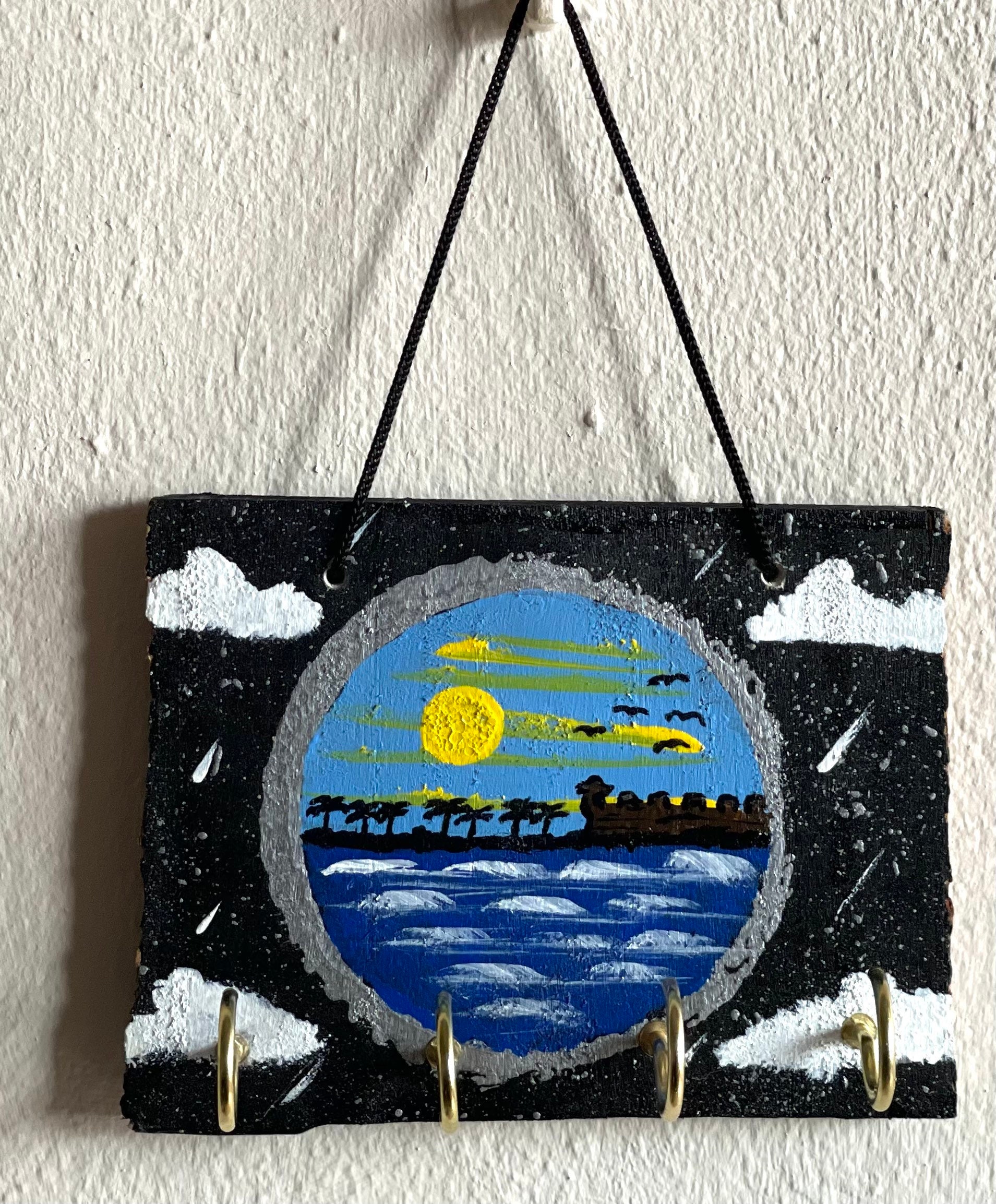 Rustic Keychain With a Beautiful Beaches of Puertorico With - Etsy