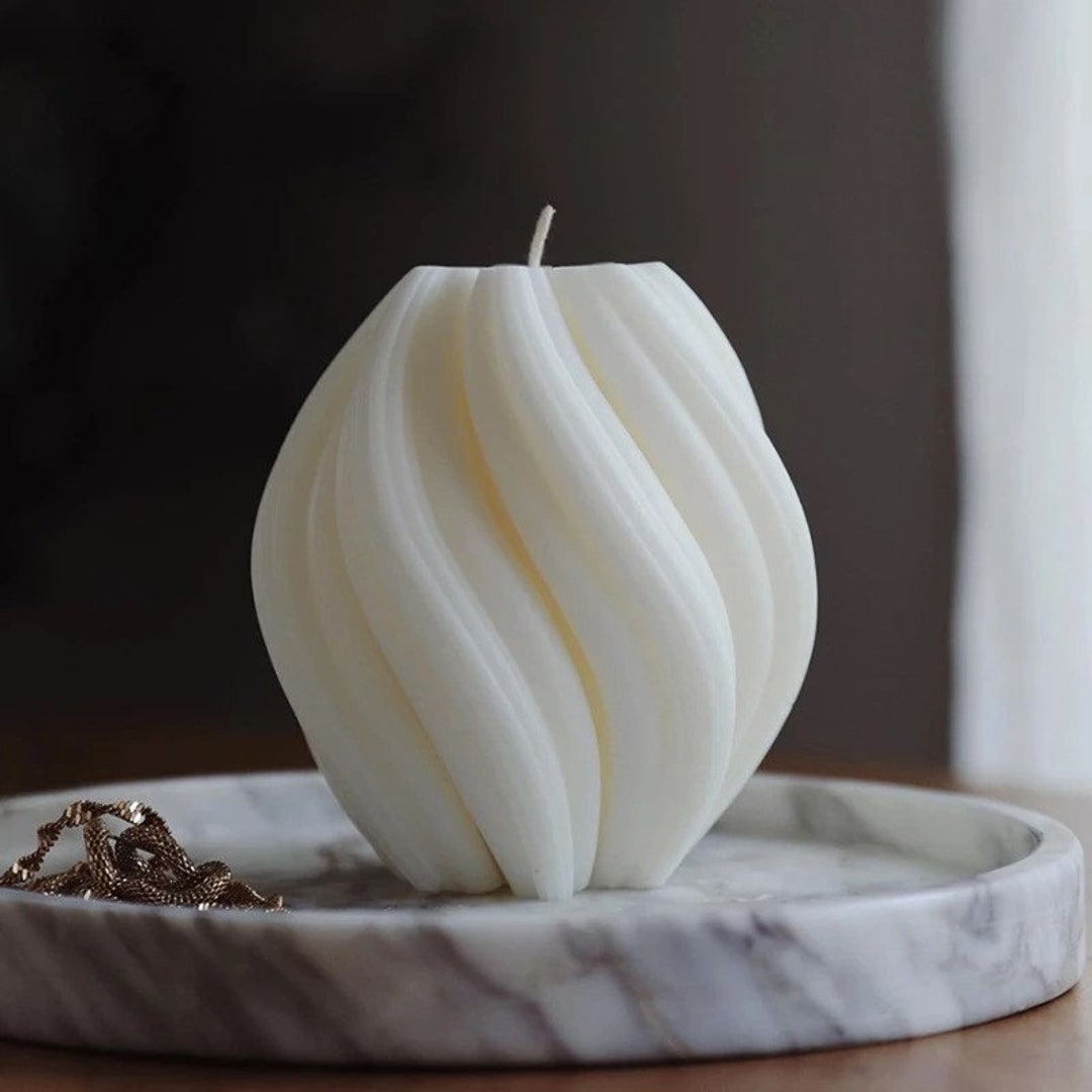 Neutral Tone Twist Scented Candles Handmade Geometric Art - Etsy