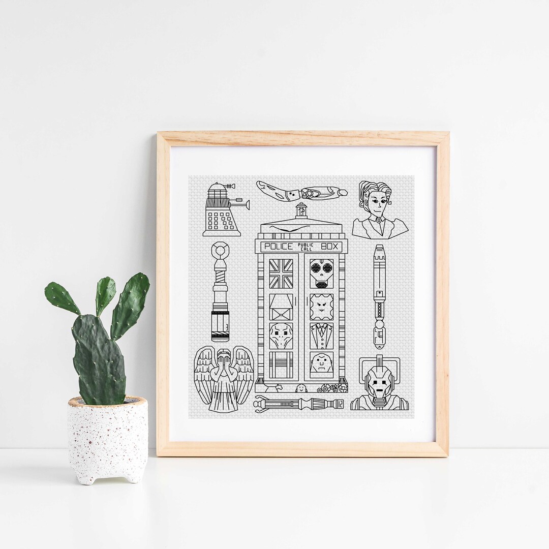 Doctor Who Themed Blackwork Pattern digital Download - Etsy