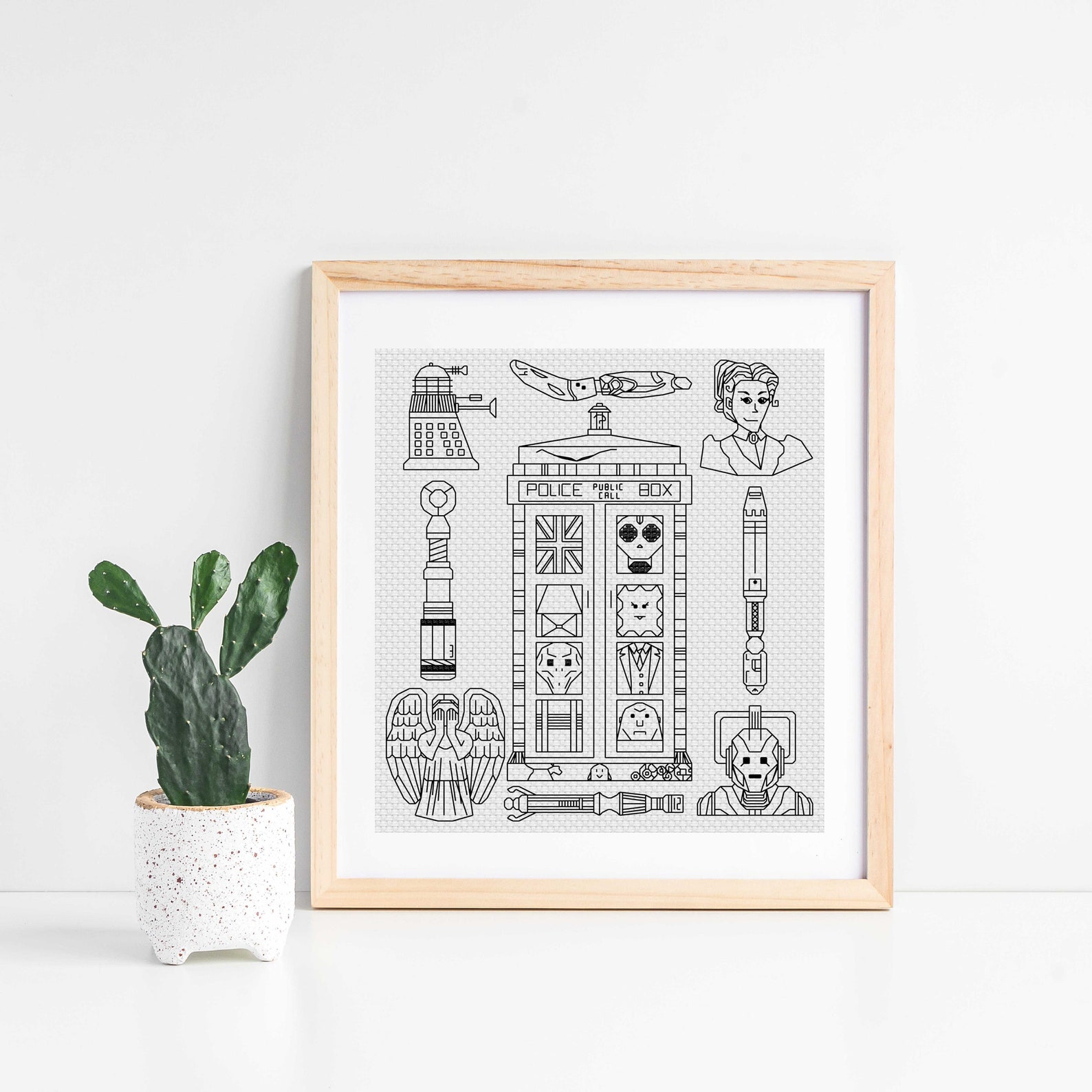 Doctor Who Themed Blackwork Pattern digital Download - Etsy