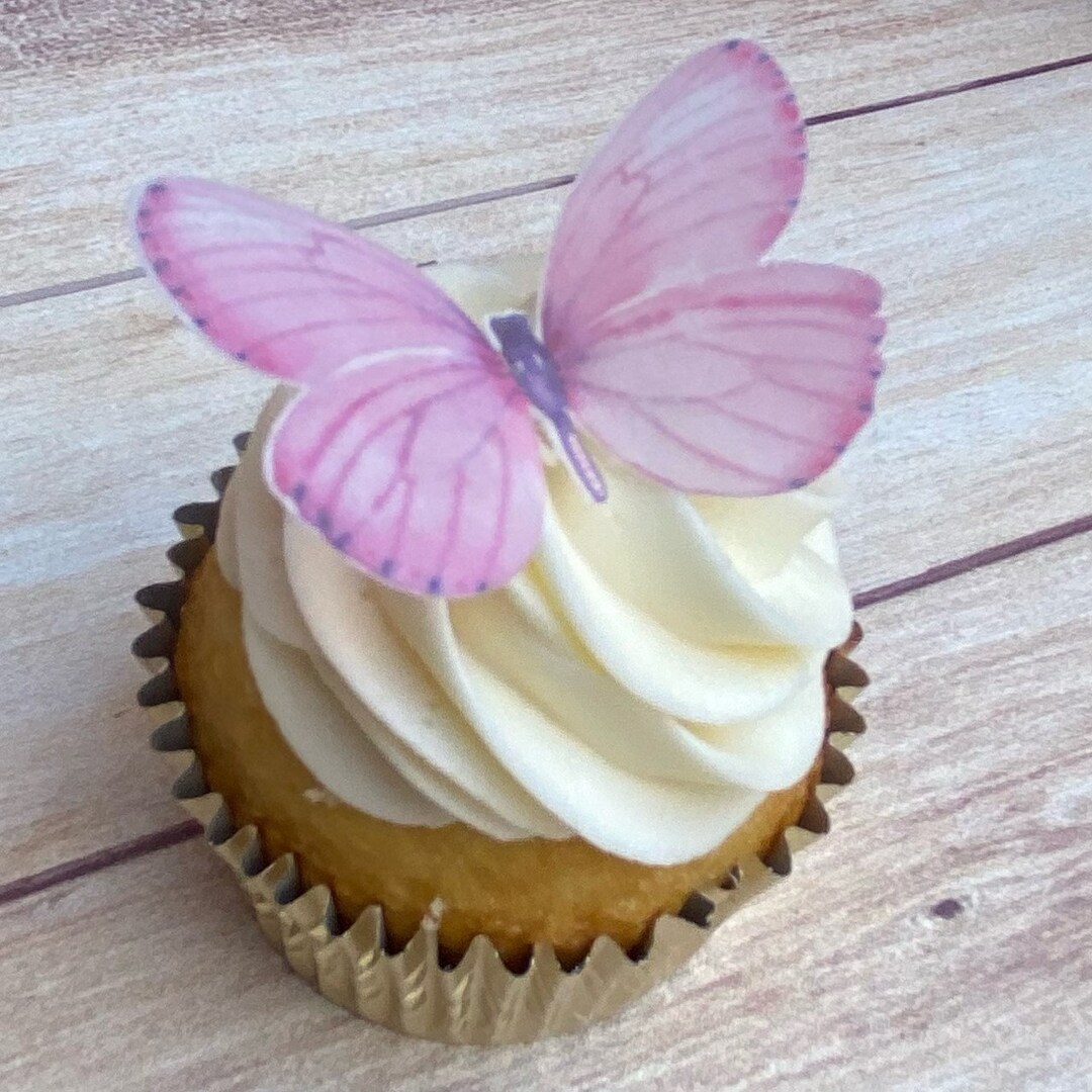 Pink Watercolor Edible 3D Wafer Paper Butterflies--14 Pre-cut Multi ...