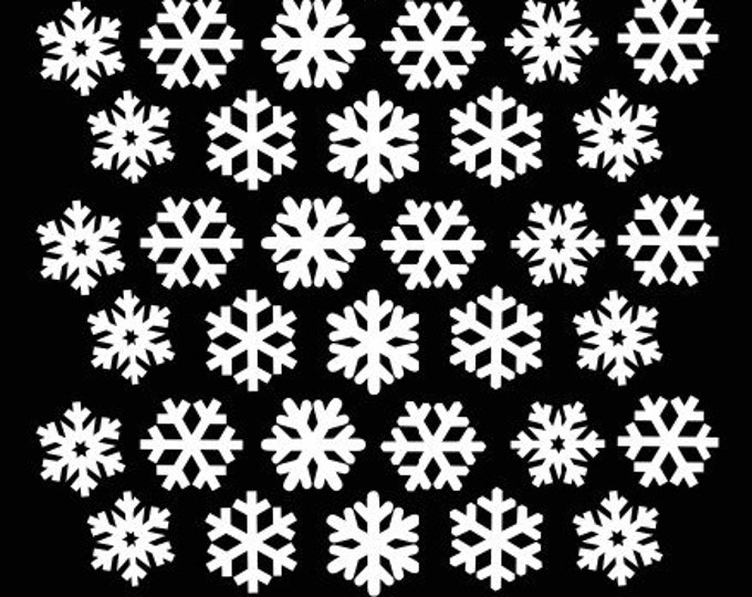 Holiday - White Edible Wafer Paper Snowflakes--pre-cut 4 Shapes Edible ...