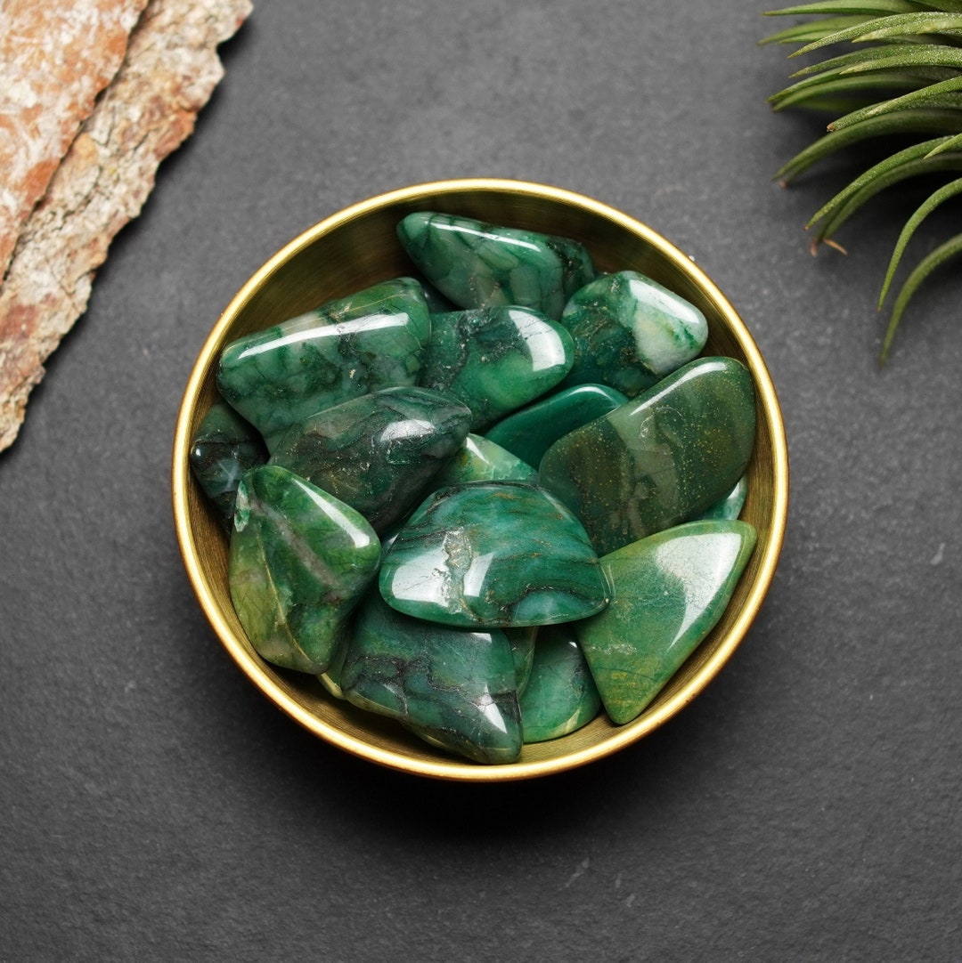 Prasem Afrikanische Jade Diopsid Quarzit Trommelsteine - Etsy