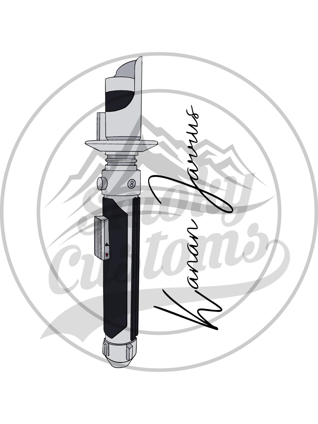 Kanan Jarrus Hand Drawn Lightsaber Colored Ready to Cut and Print SVG ...