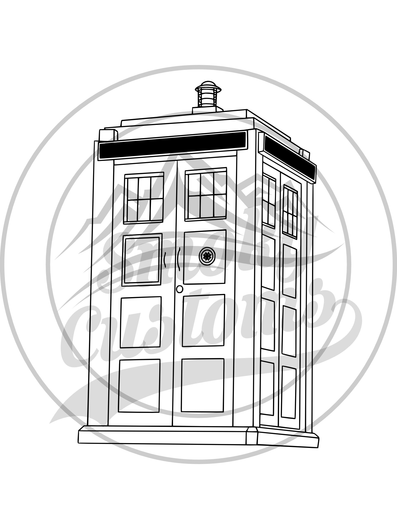 Doctor Who Hand Drawn Tardis Ready to cut and print SVG | Etsy