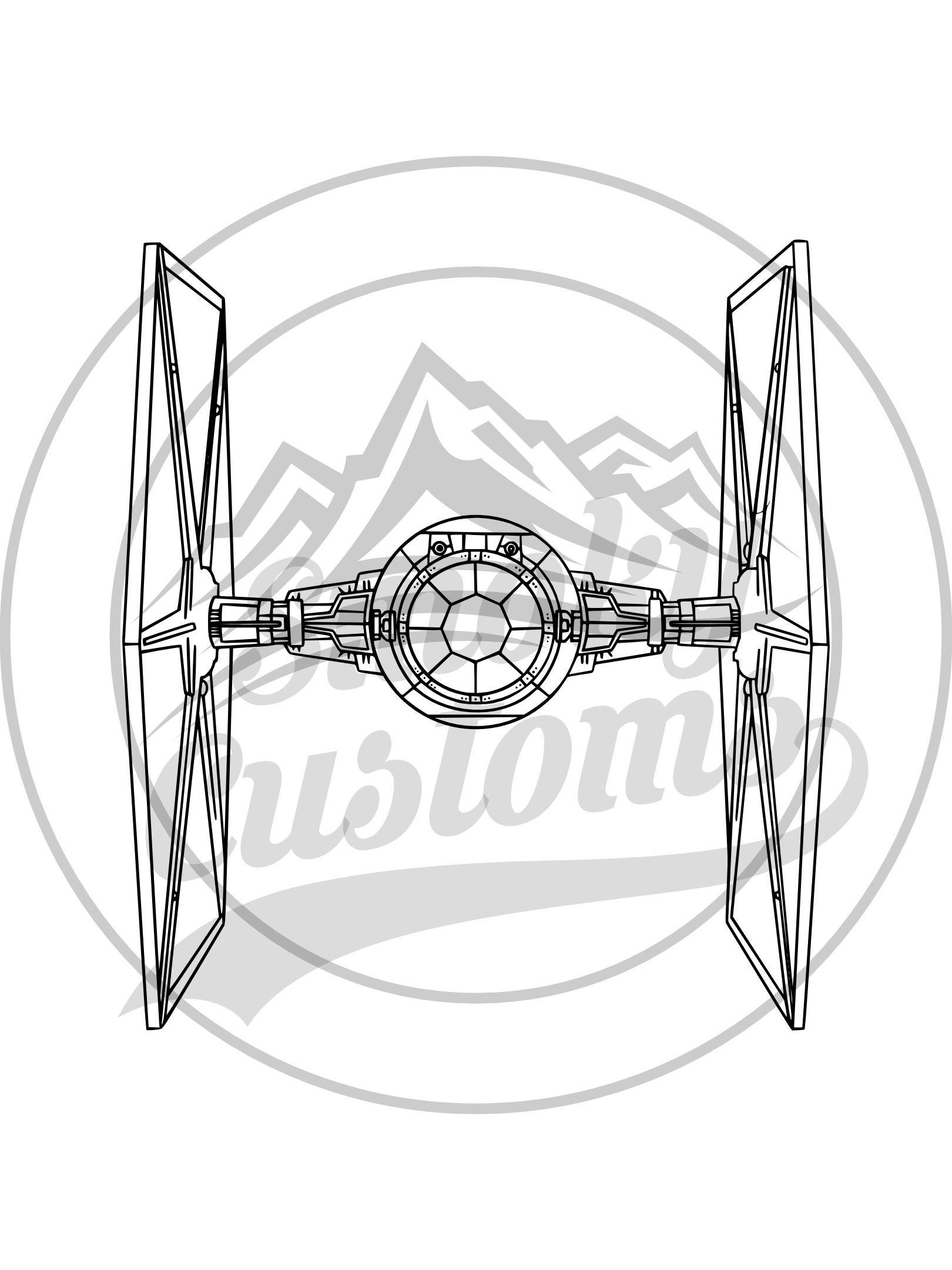 Tie Fighter Hand Drawn Ready to Cut and Print SVG PNG - Etsy Canada