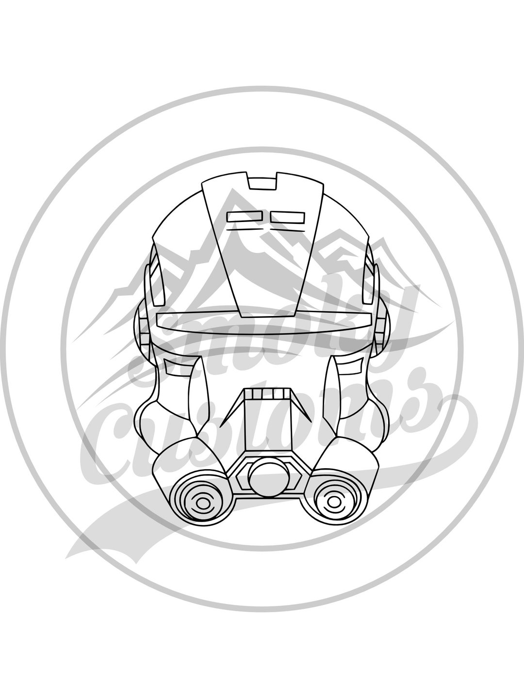 Echo Bad Batch Hand Drawn Helmet Ready to Cut and Print SVG, PNG, JPG ...