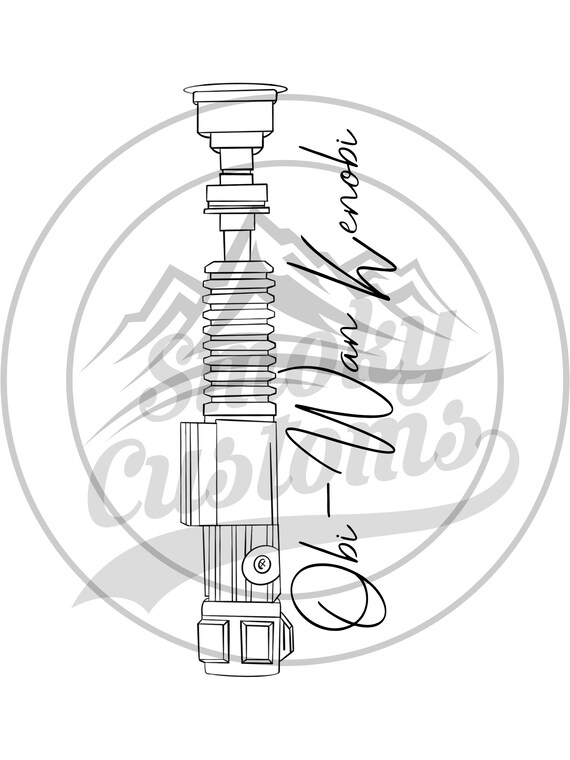 Obi-wan Kenobi Hand Drawn Lightsaber Ready to Cut and Print - Etsy