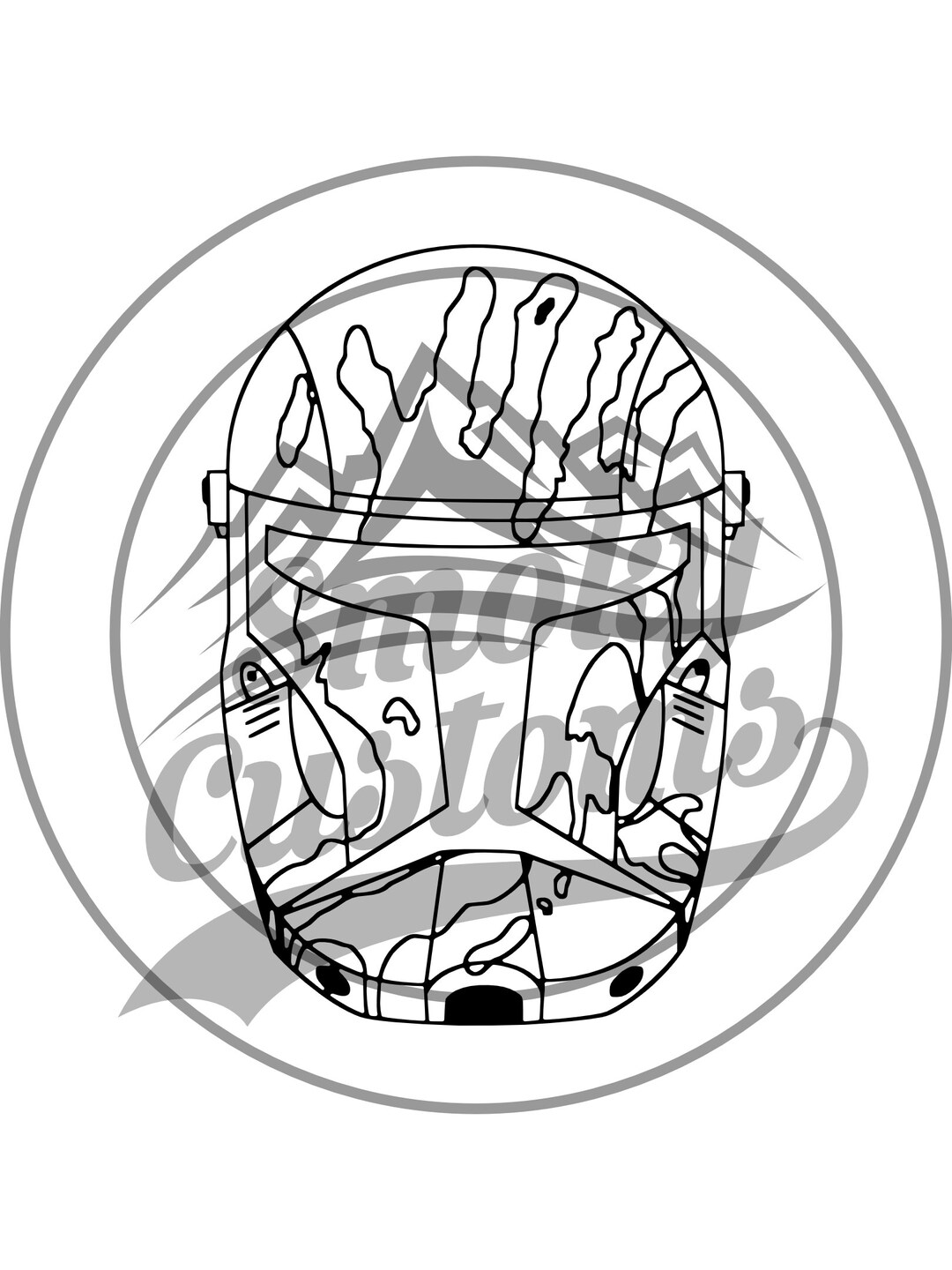 Sev Clone Commando Hand Drawn Helmet Ready to Cut and Print - Etsy