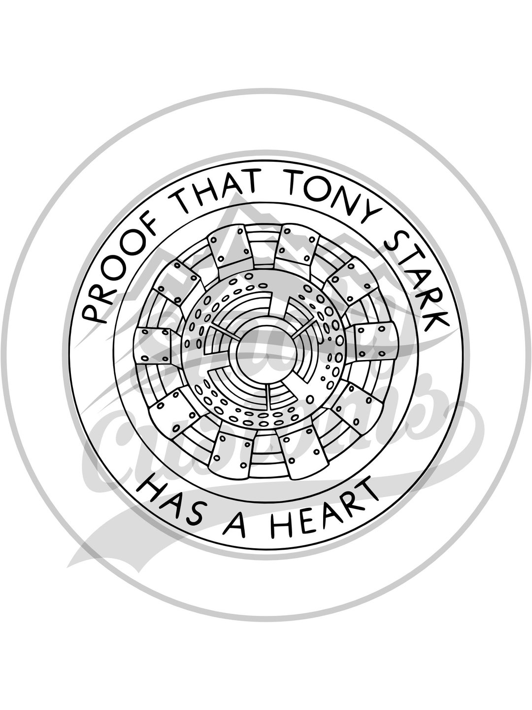 Proof That Tony Stark Has a Heart Hand Drawn Ready to Cut and Print SVG ...