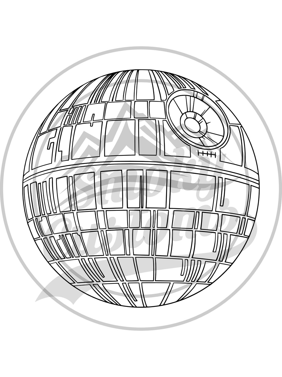 Death Star Hand Drawn Ready to Cut and Print SVG, PNG, JPG - Etsy