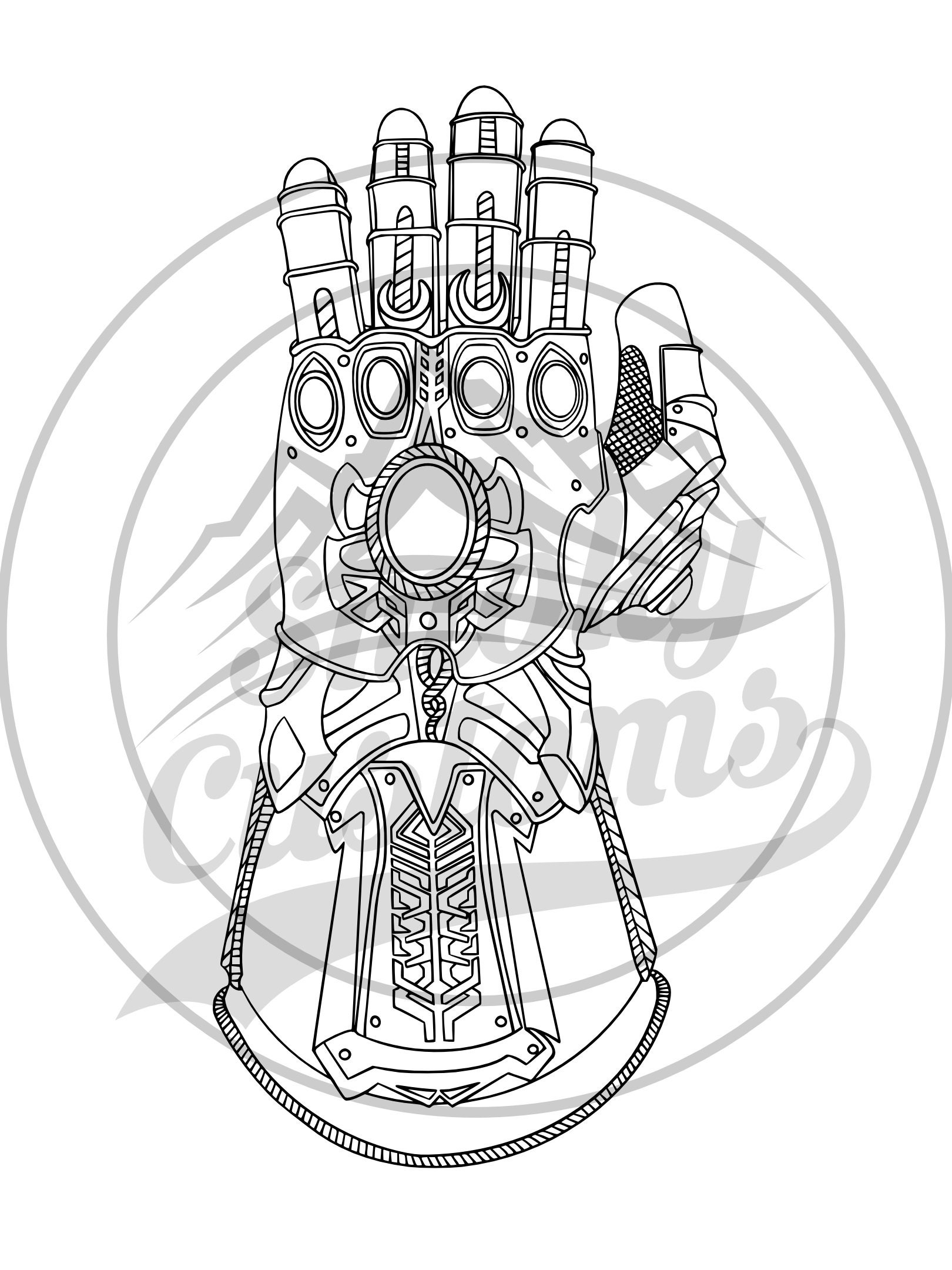 Infinity Gauntlet Hand Drawn Ready to cut and print SVG | Etsy